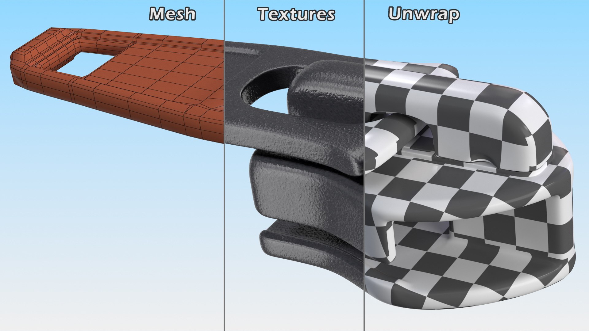 Coil Zipper Slider Black 3D Model - TurboSquid 1821344