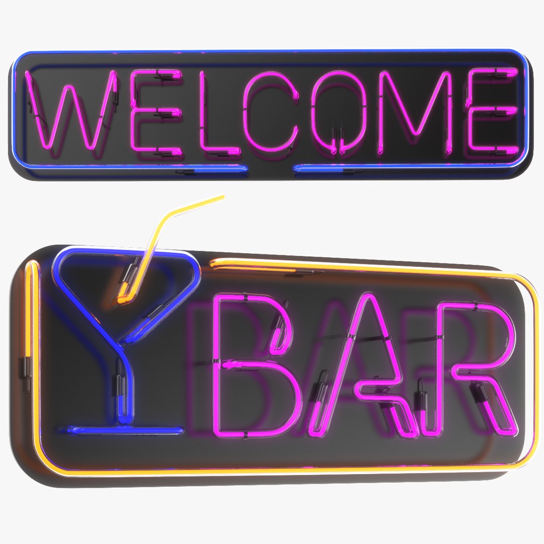 Two Detailed Neon Signs 3D model - TurboSquid 2078871