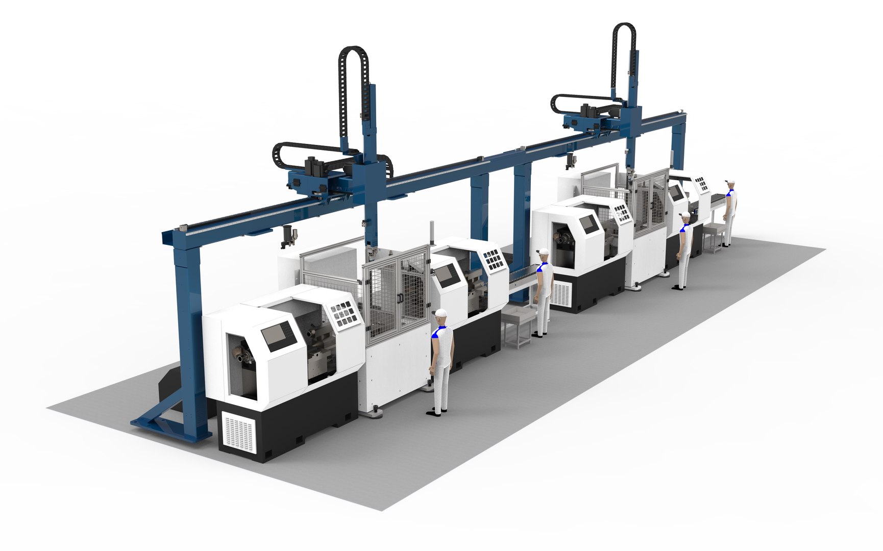 Truss Robot Automatic Loading And Unloading CNC Workshop 3D Model - TurboSquid 1868075