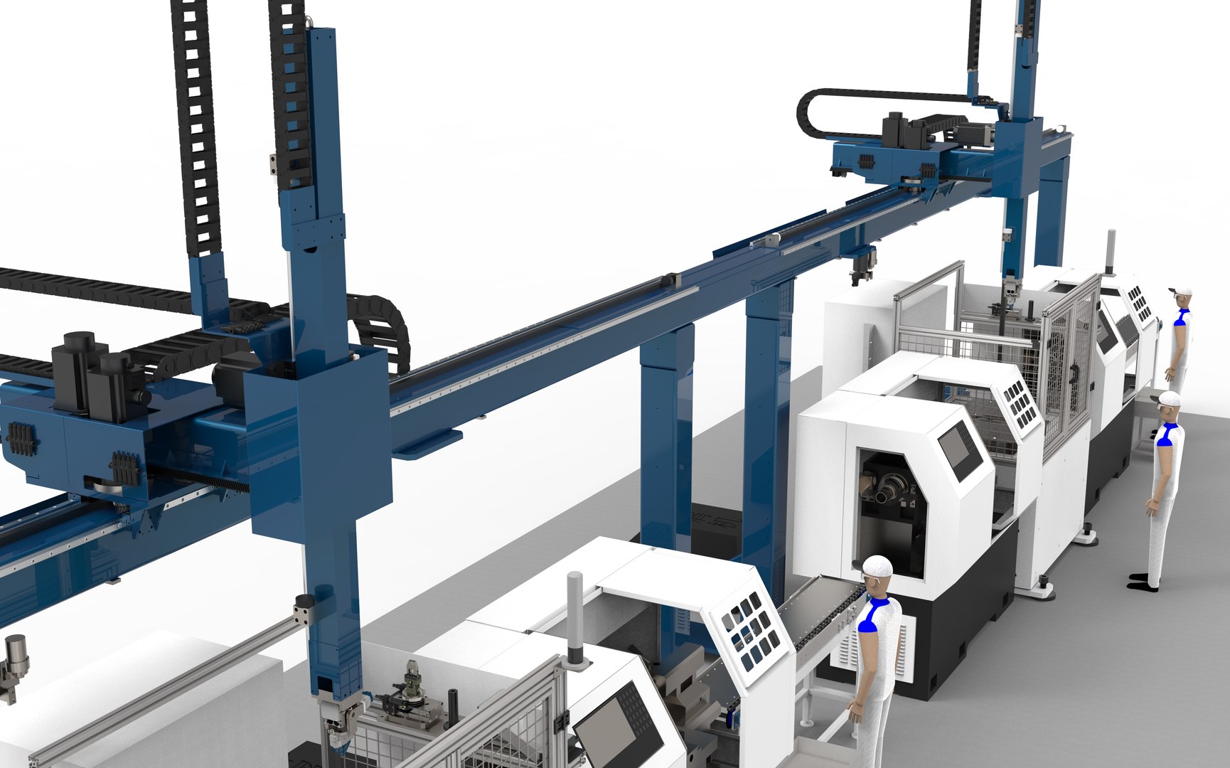Truss Robot Automatic Loading And Unloading CNC Workshop 3D Model - TurboSquid 1868075