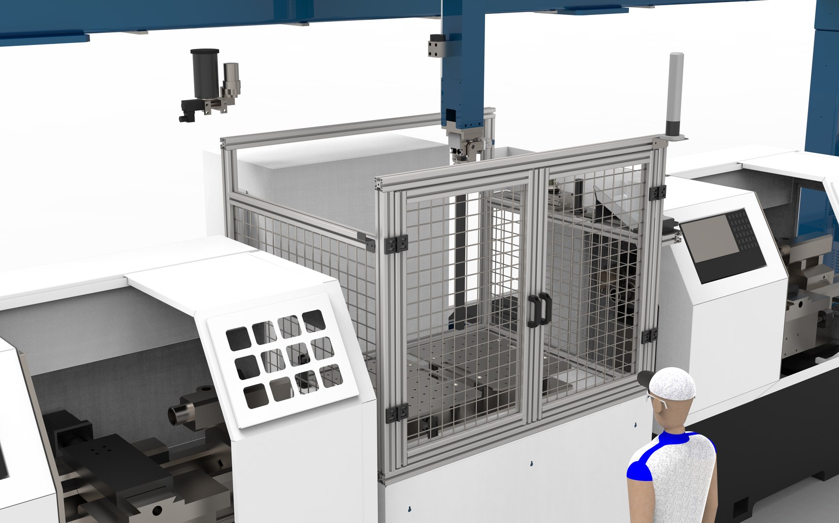 Truss Robot Automatic Loading And Unloading CNC Workshop 3D Model - TurboSquid 1868075