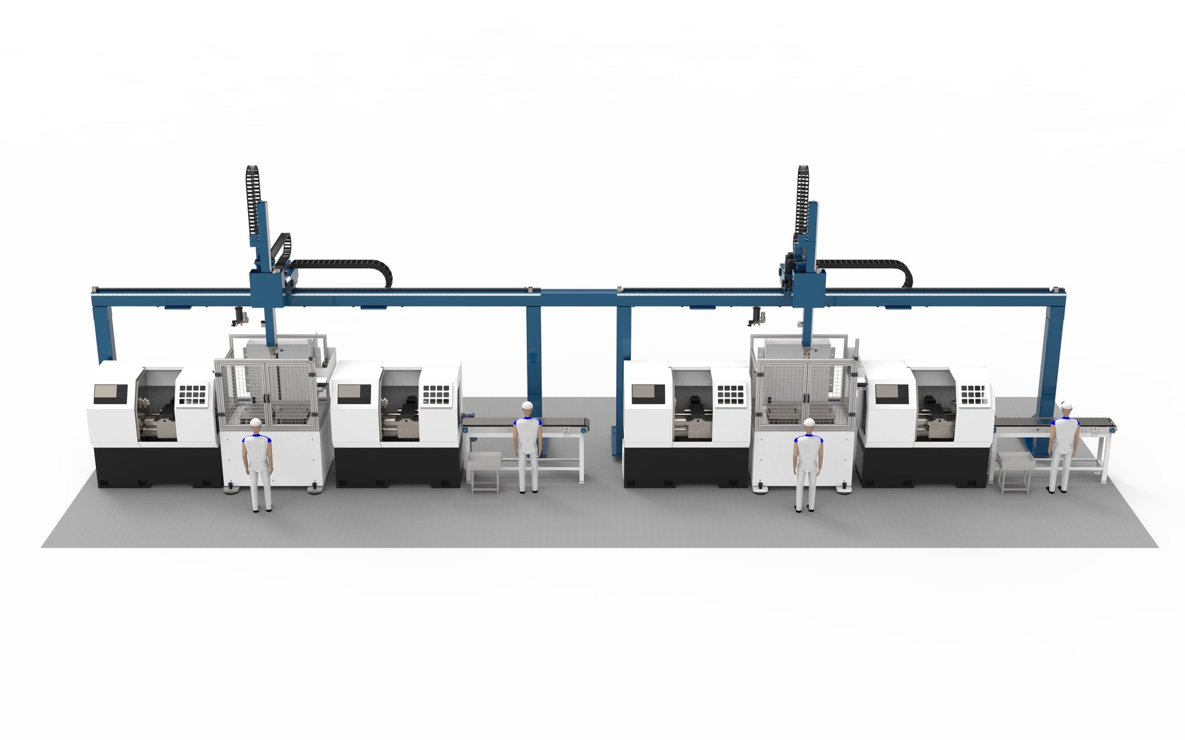 Truss Robot Automatic Loading And Unloading CNC Workshop 3D Model - TurboSquid 1868075