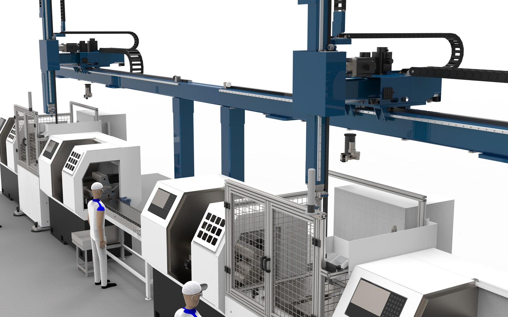 Truss Robot Automatic Loading And Unloading CNC Workshop 3D Model - TurboSquid 1868075