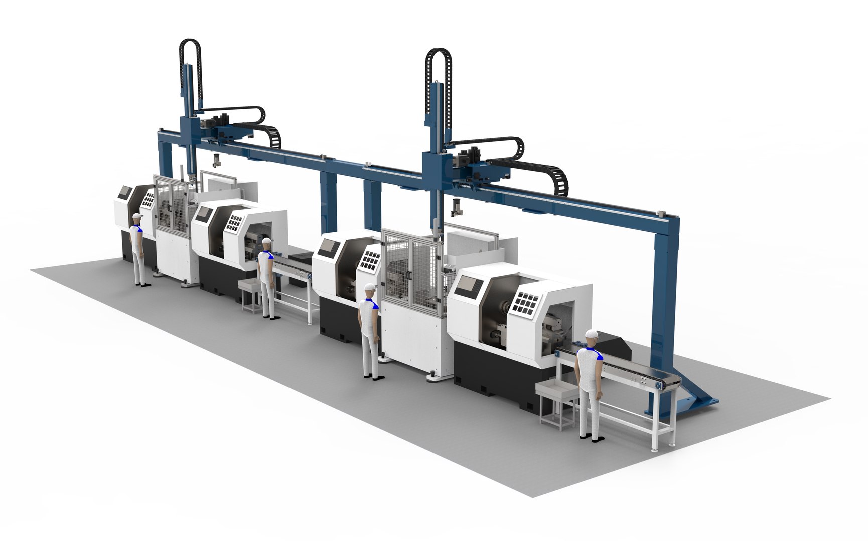 Truss Robot Automatic Loading And Unloading CNC Workshop 3D Model - TurboSquid 1868075