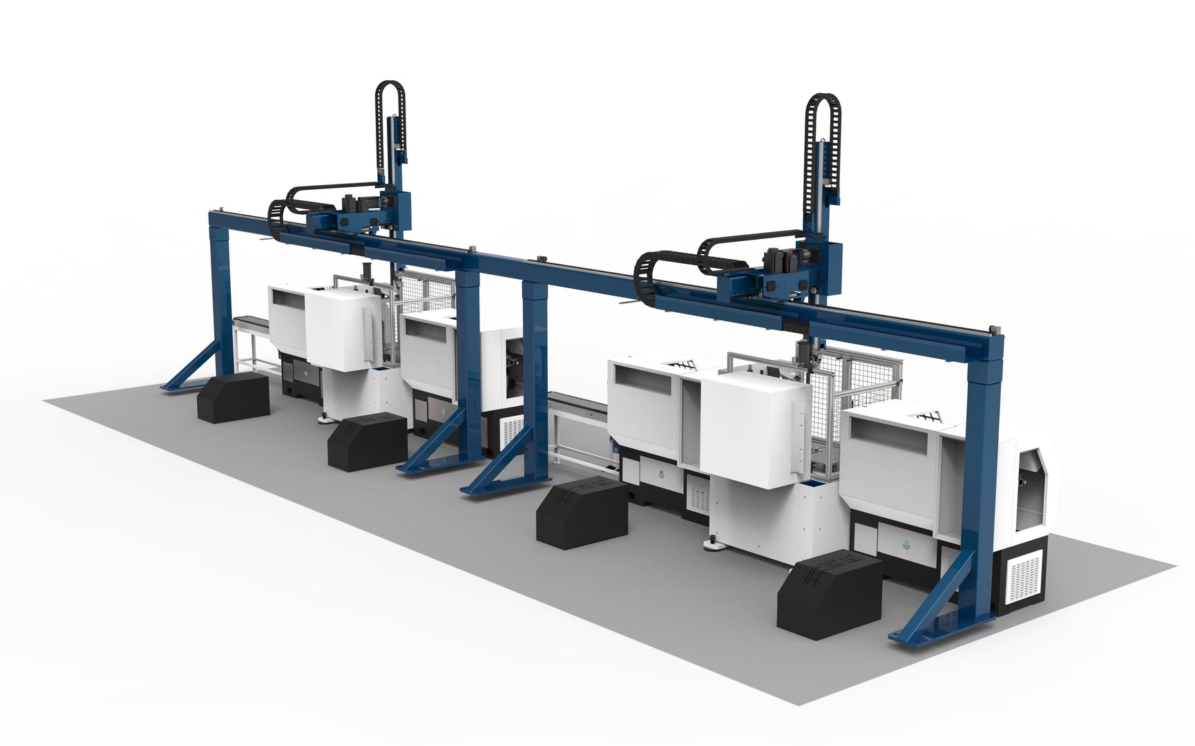 Truss Robot Automatic Loading And Unloading CNC Workshop 3D Model - TurboSquid 1868075