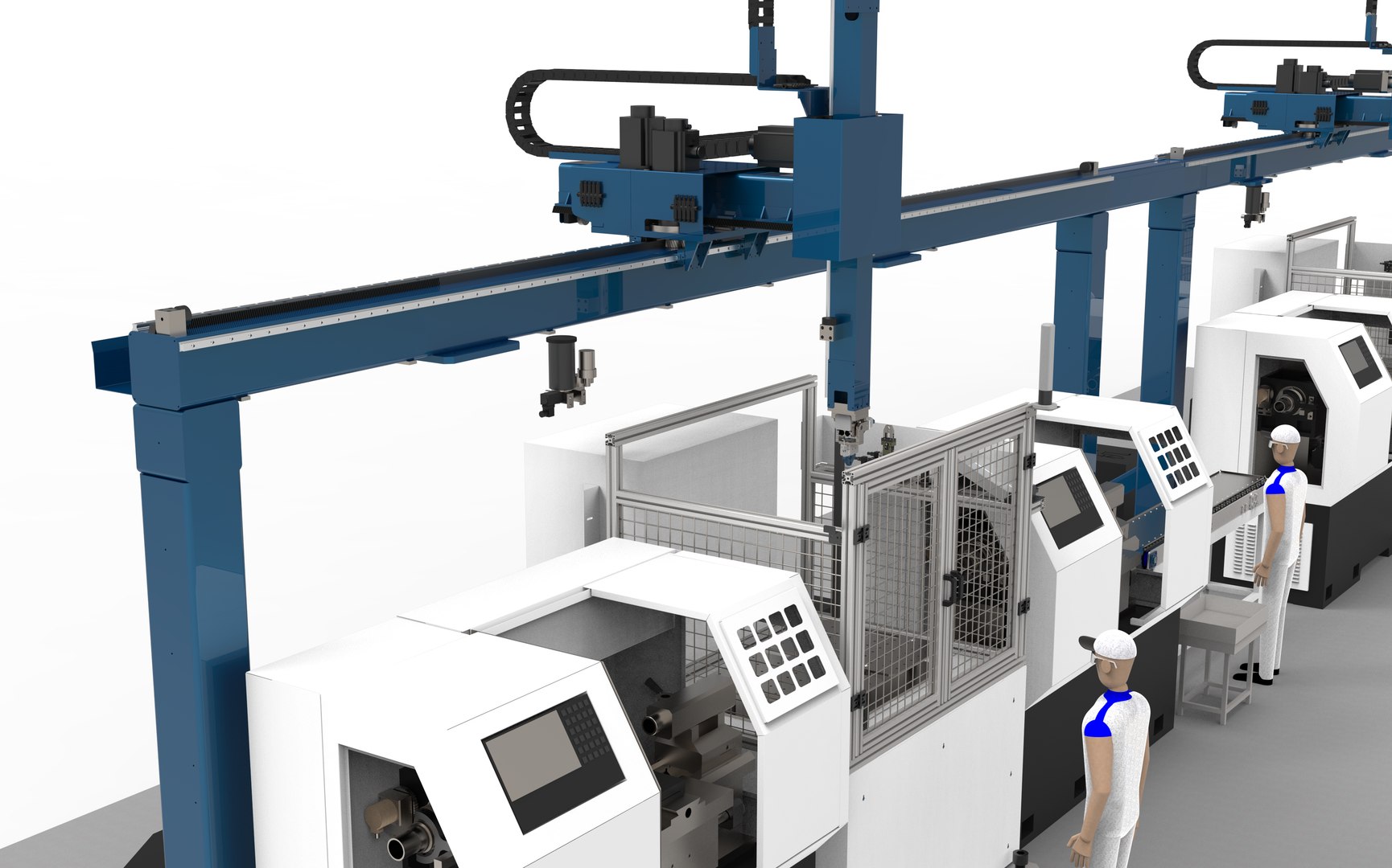 Truss Robot Automatic Loading And Unloading CNC Workshop 3D Model - TurboSquid 1868075