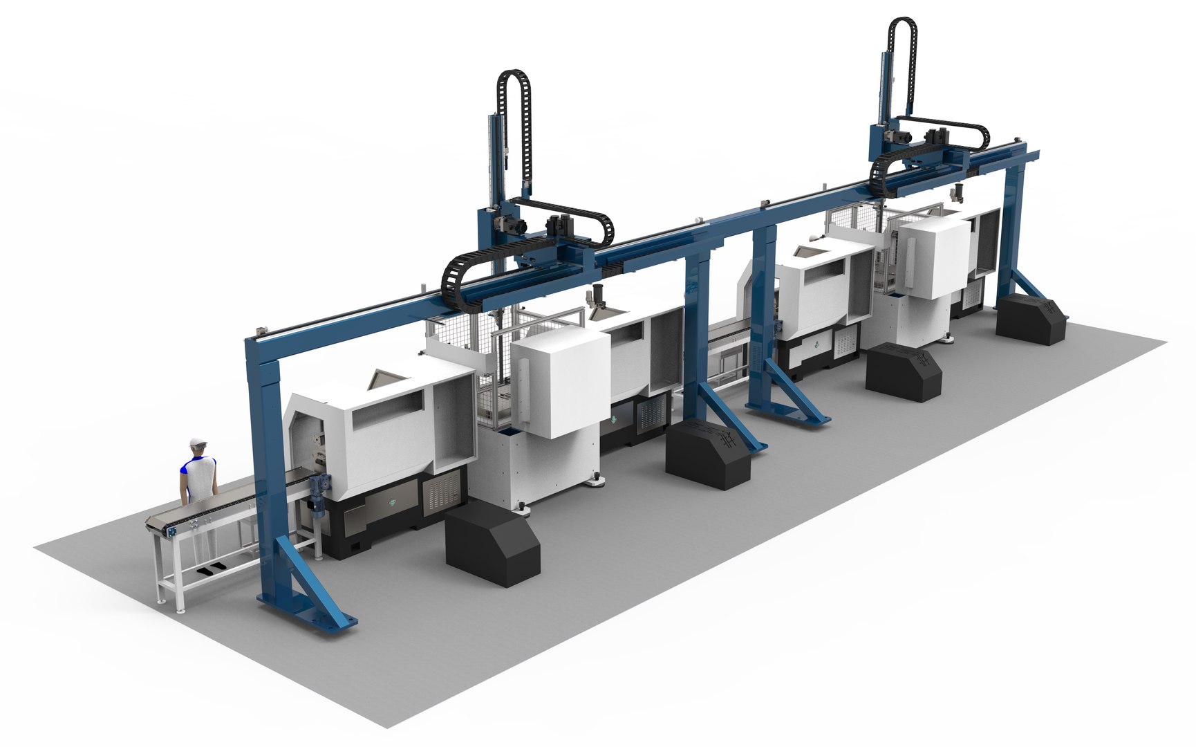 Truss Robot Automatic Loading And Unloading CNC Workshop 3D Model - TurboSquid 1868075