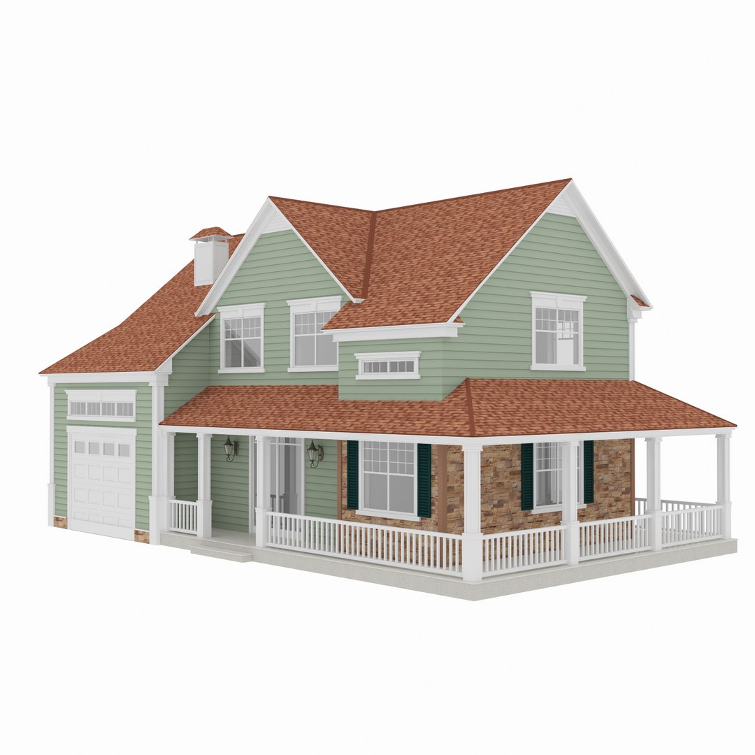 3d American House Model