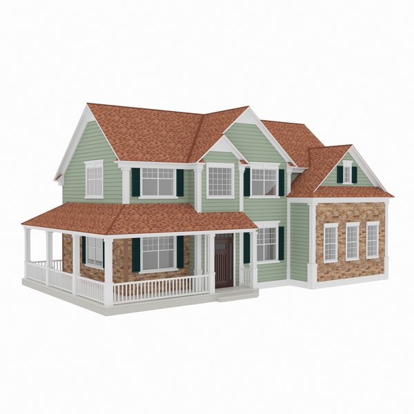3d american house model