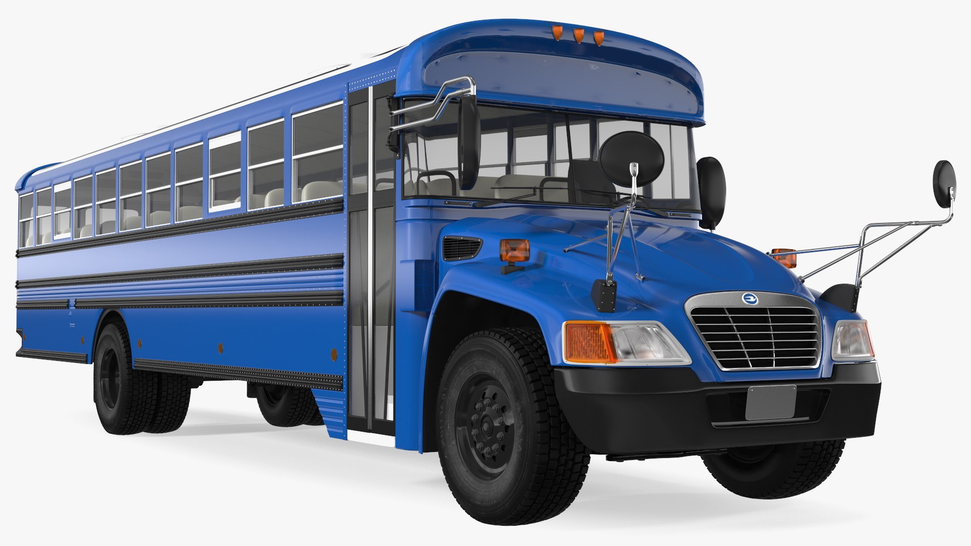 3D Blue Bird Commercial Bus Rigged - TurboSquid 1768911