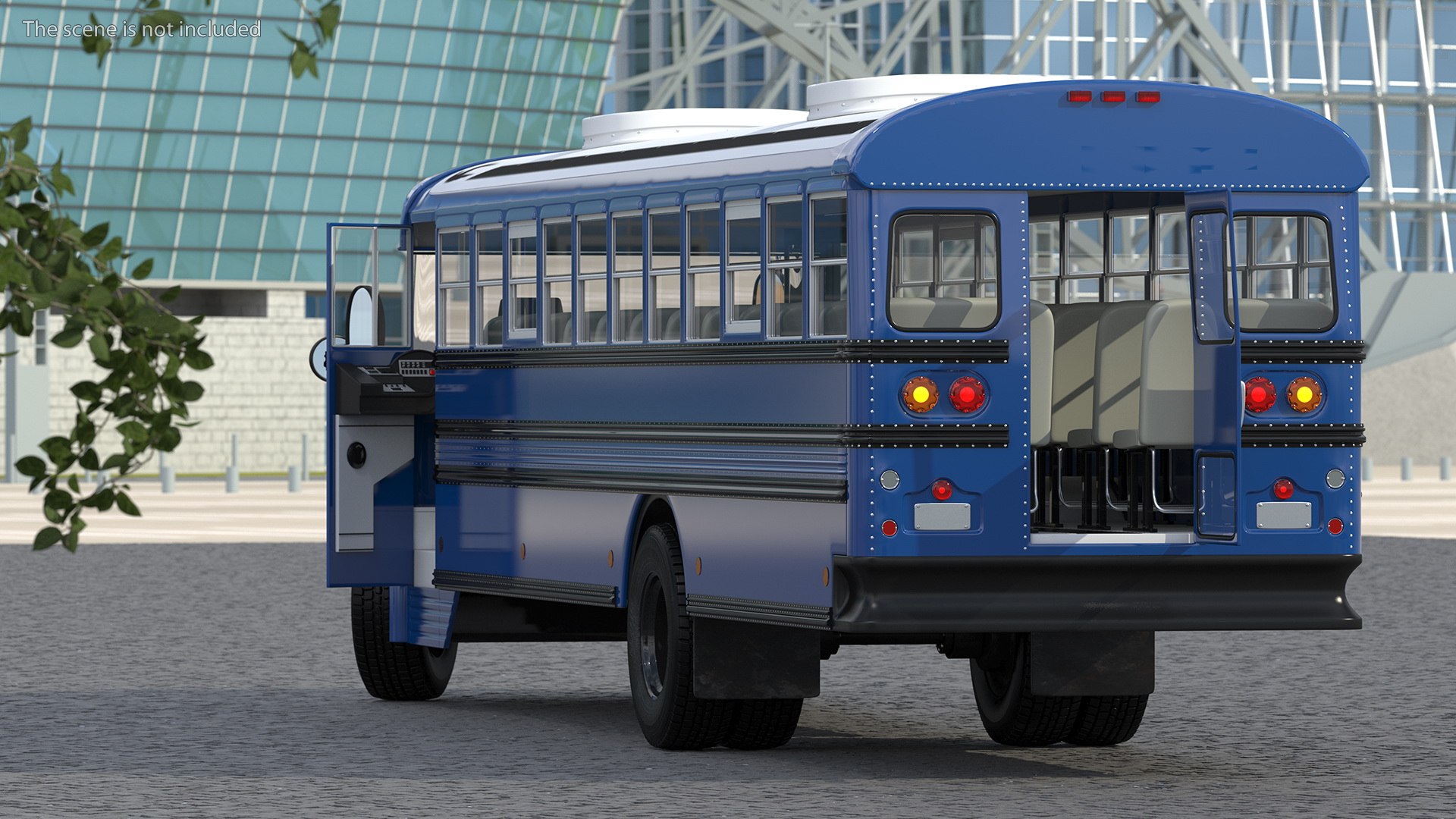 3D Blue Bird Commercial Bus Rigged - TurboSquid 1768911