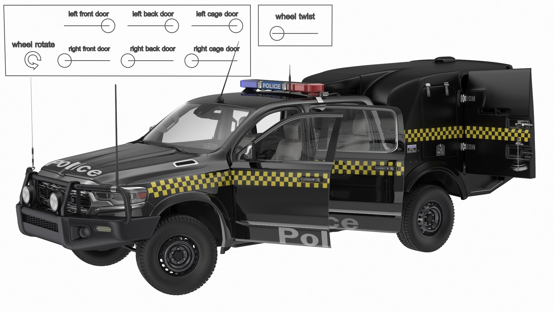 3D prisoner transport vehicle rigged - TurboSquid 1641642