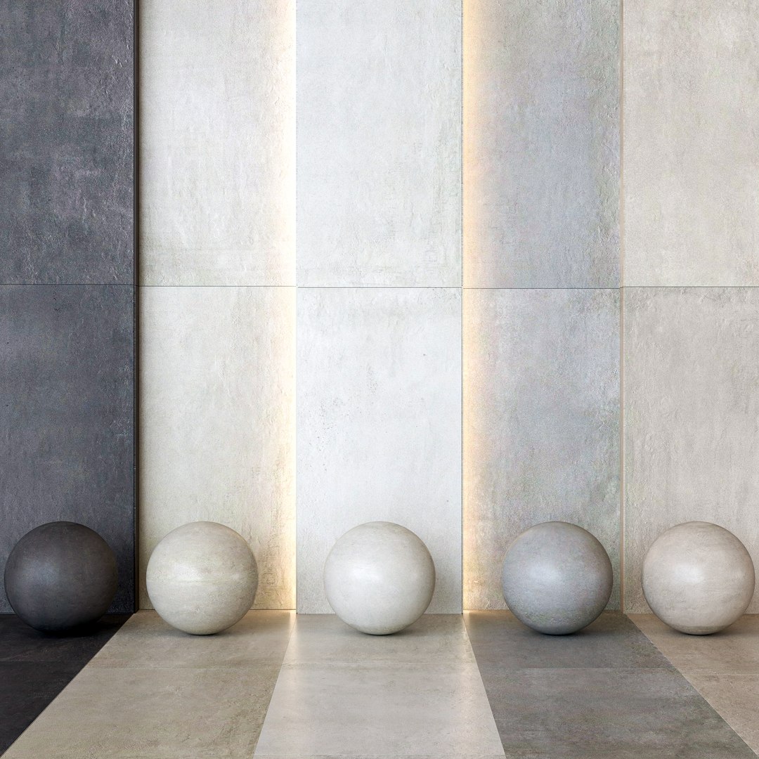Florim Studios Porcelain Tiles - Concrete Rubber Brick Set Of 28 3D ...