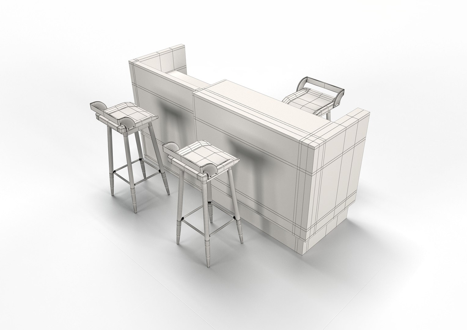 Bar Desk 3D Model - TurboSquid 1616704
