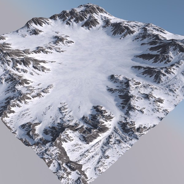 Snowy mountain terrain model - TurboSquid 1188136
