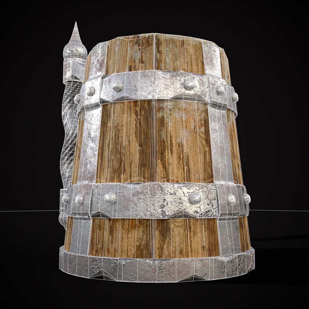 Wood Steel Medieval Mug model - TurboSquid 2055219