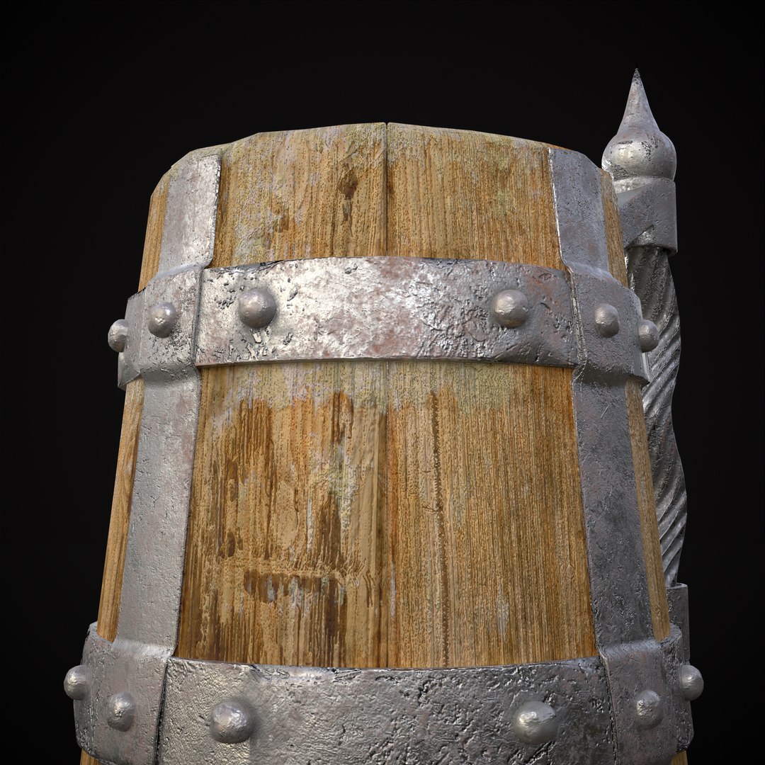 Wood Steel Medieval Mug model - TurboSquid 2055219