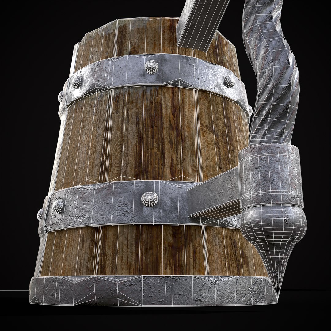 Wood Steel Medieval Mug model - TurboSquid 2055219