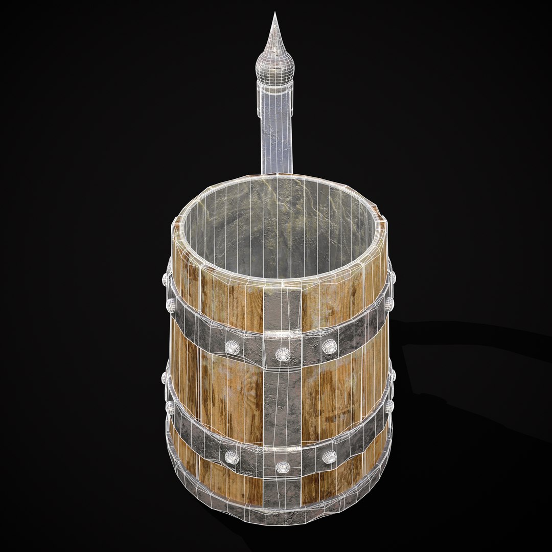 Wood Steel Medieval Mug model - TurboSquid 2055219