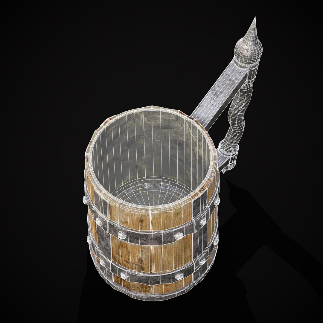 Wood Steel Medieval Mug model - TurboSquid 2055219