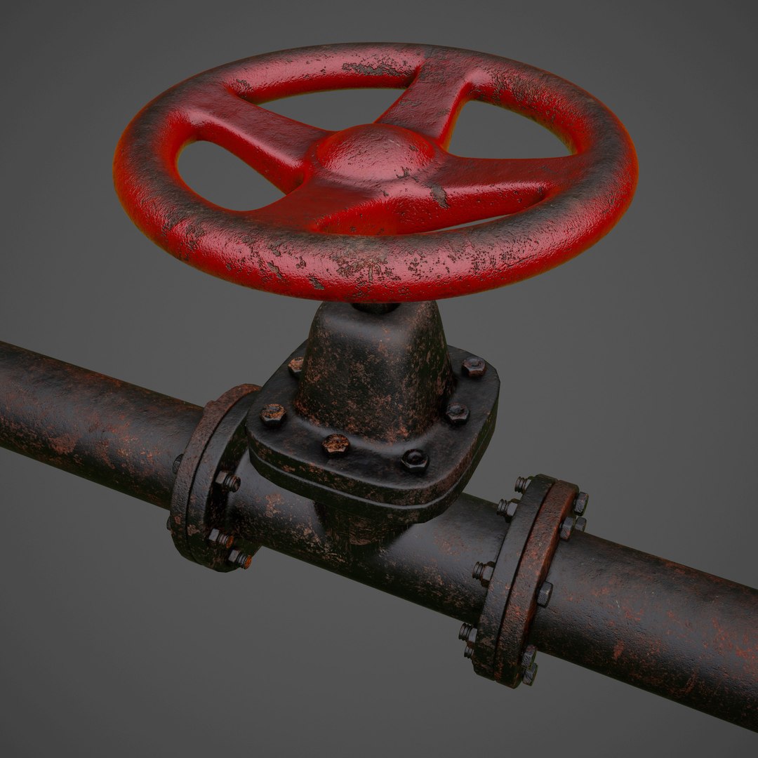 Aged Industrial Pipe Valve 3D Model - TurboSquid 1242334
