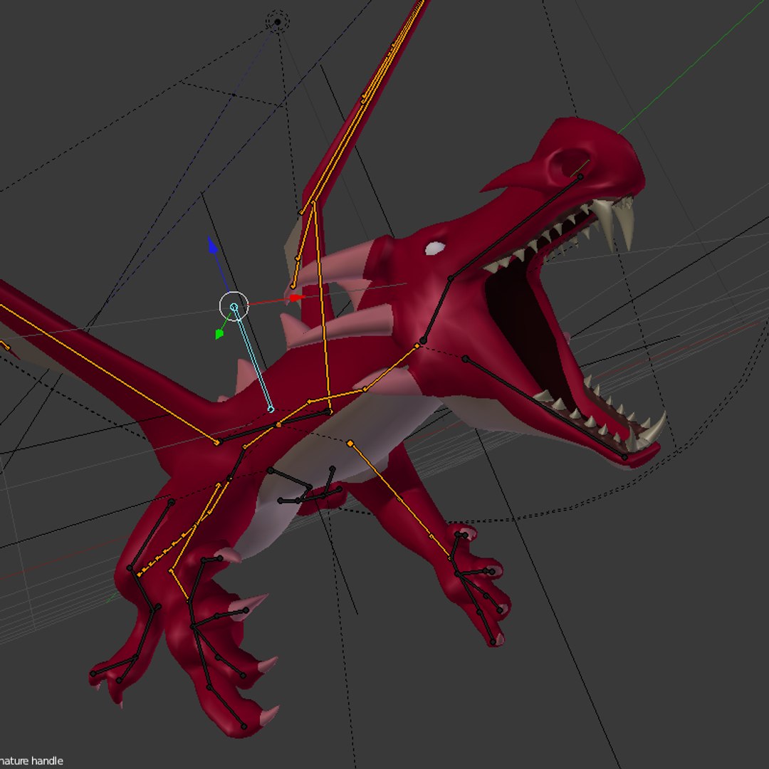 Mythical Red Dragon 3d Model