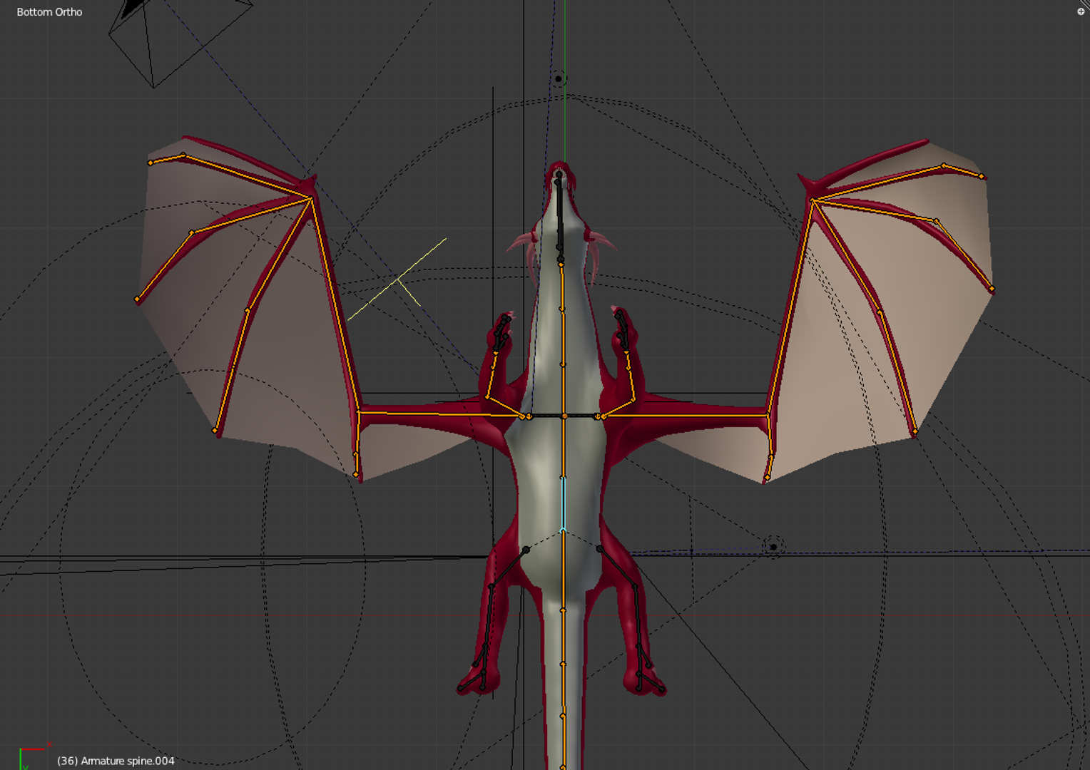 mythical red dragon 3d model