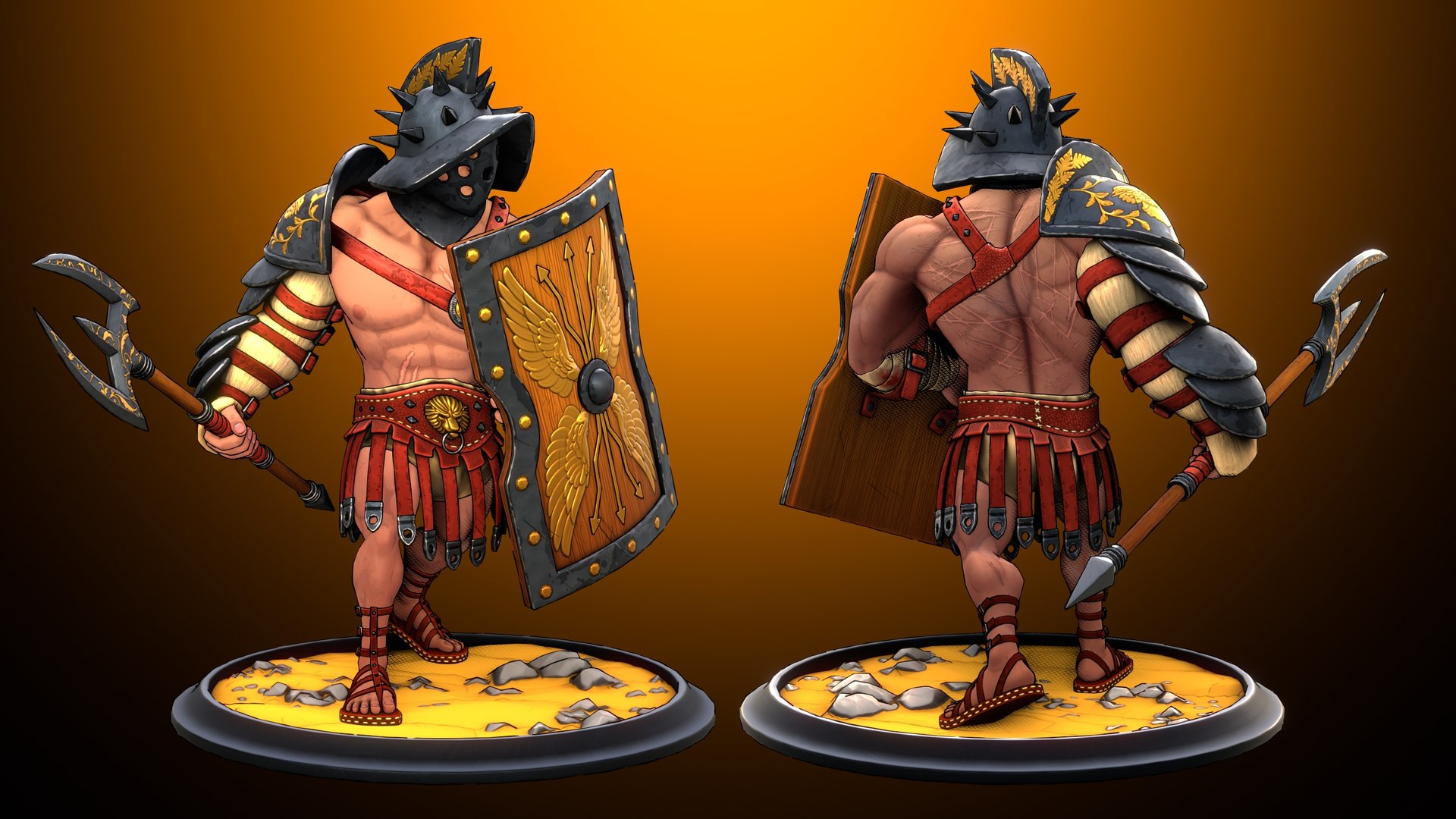 3D Model Gladiator Stylized Game-Ready Character - TurboSquid 2260674