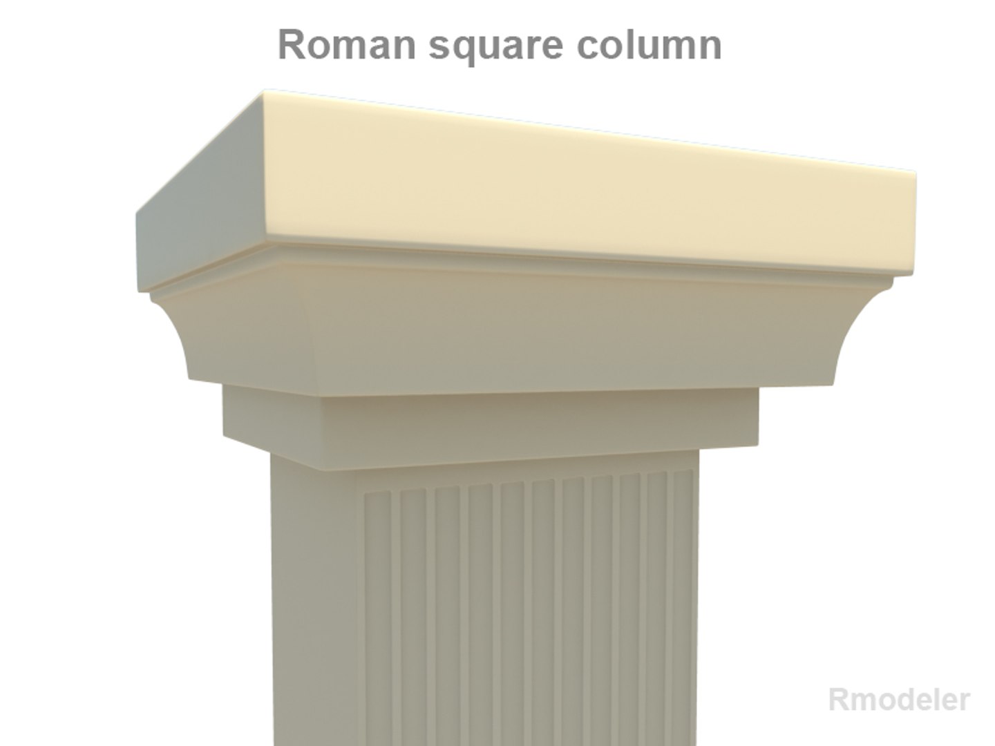 3d Column Roman Square Model