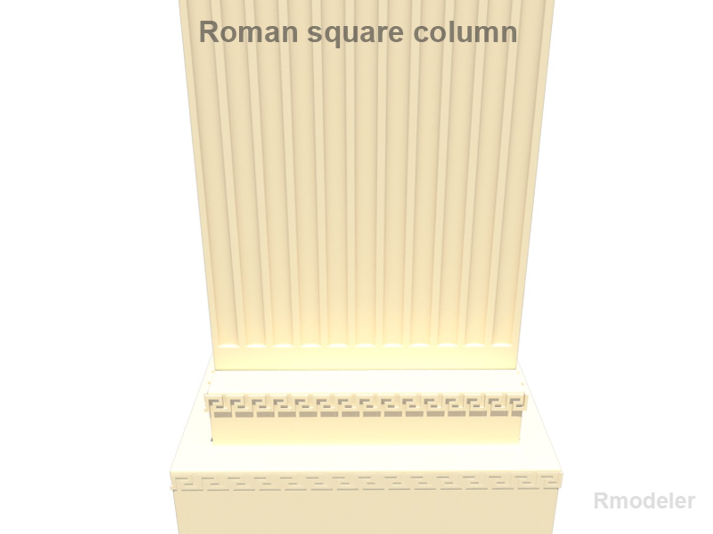 3d Column Roman Square Model