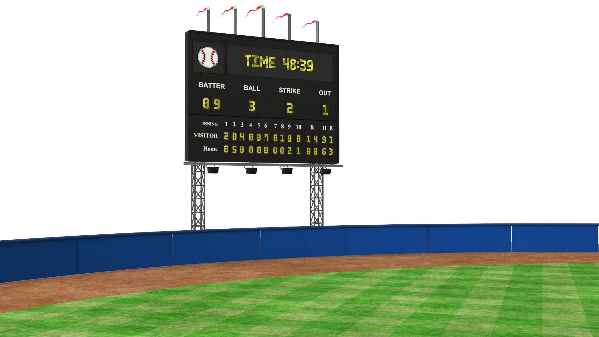 3D Real Baseball Field - TurboSquid 1453571