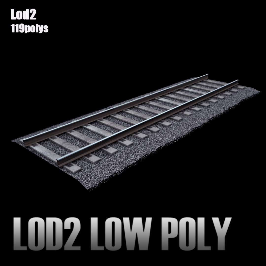 Railway Segment Lod2 3d Model