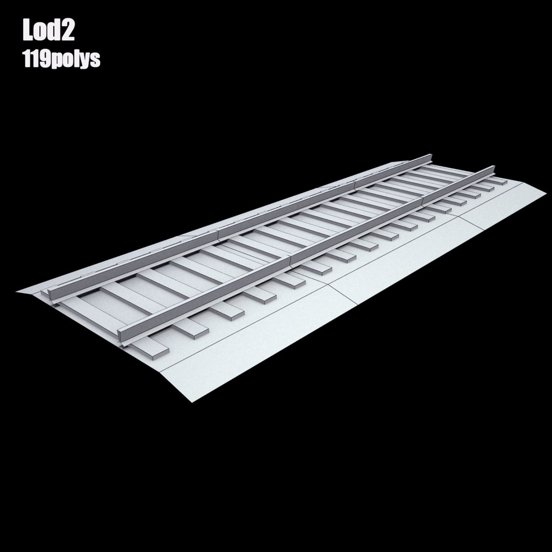 Railway Segment Lod2 3d Model