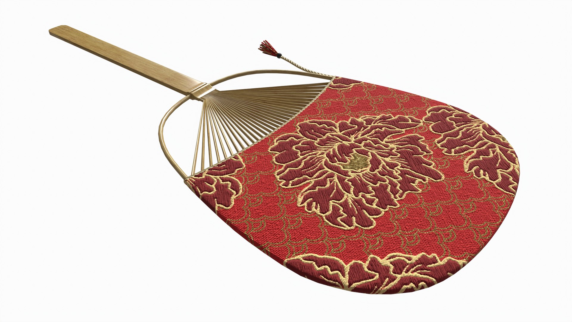 3D Japanese Hand Fan Uchiwa 04 Model - TurboSquid 2134520