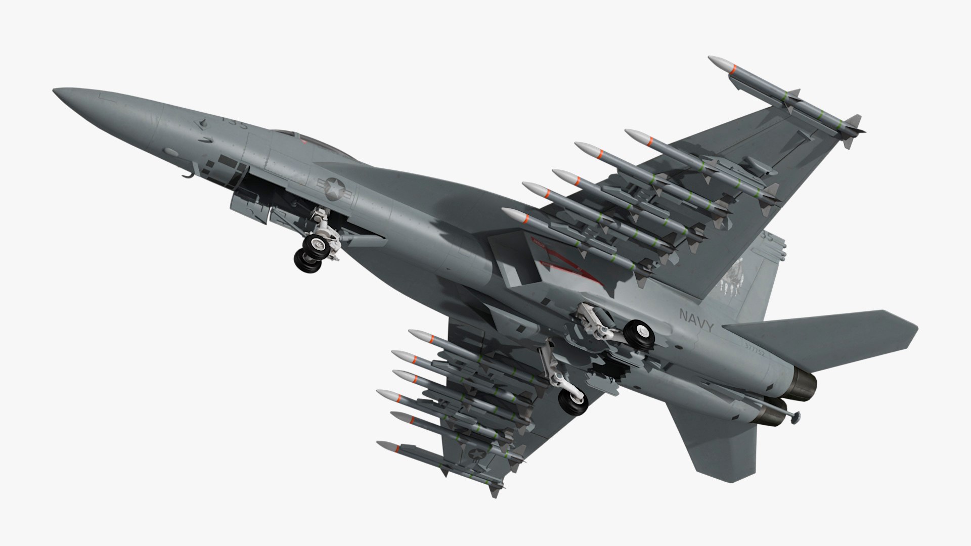 3D FA-18E Super Hornet With Weapons - TurboSquid 2390581