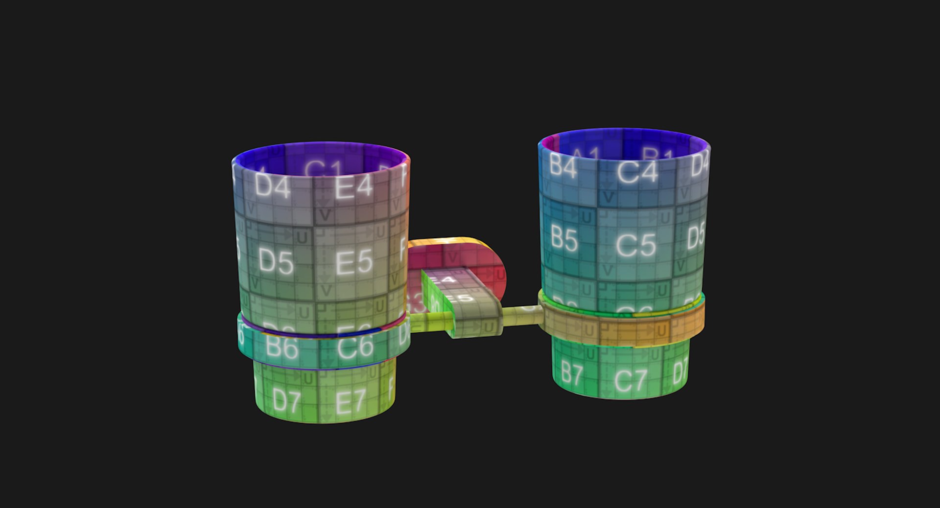 Realistic Double Cups Holder 3D Model - TurboSquid 1363023