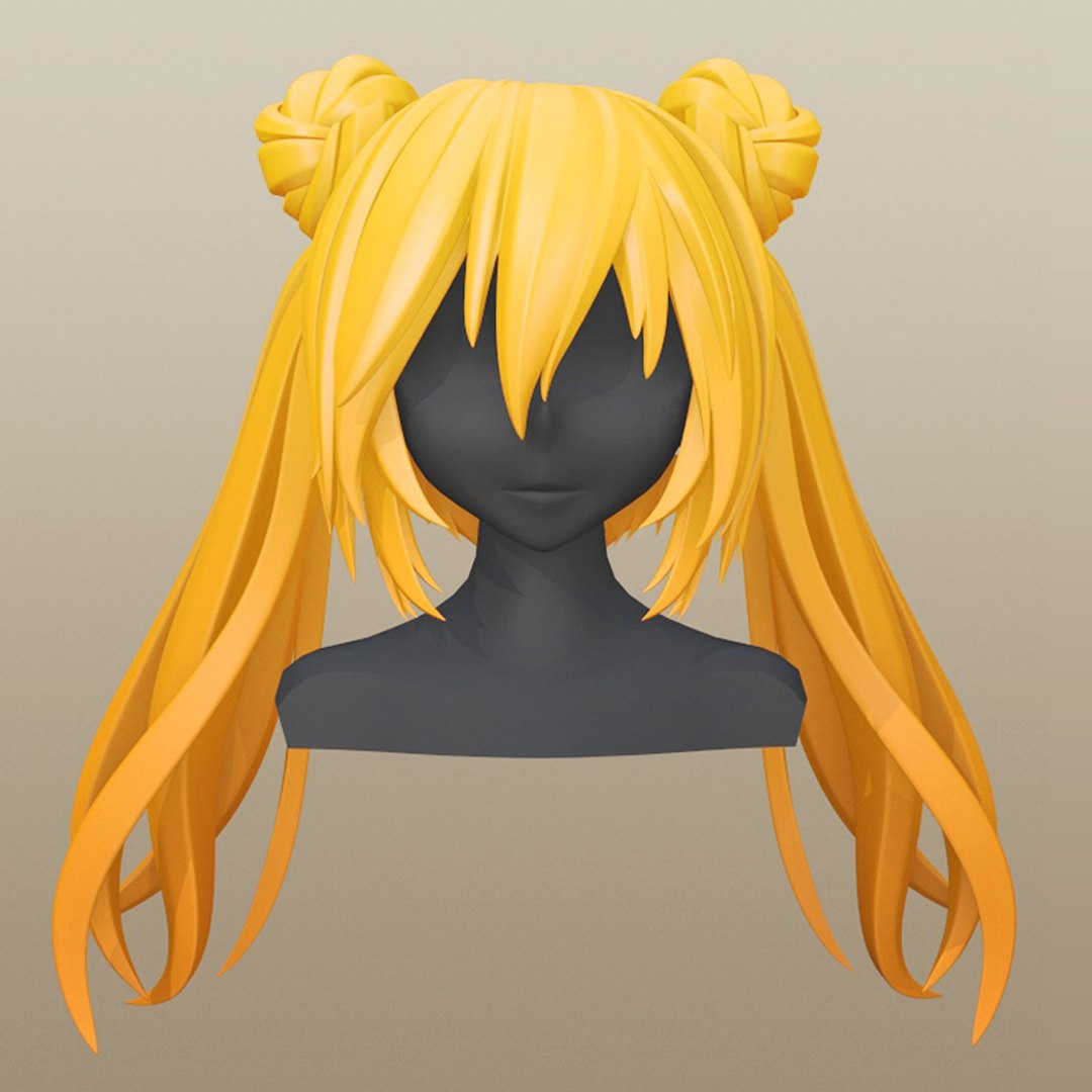 3D Hair Girl Anime Model - TurboSquid 1681933