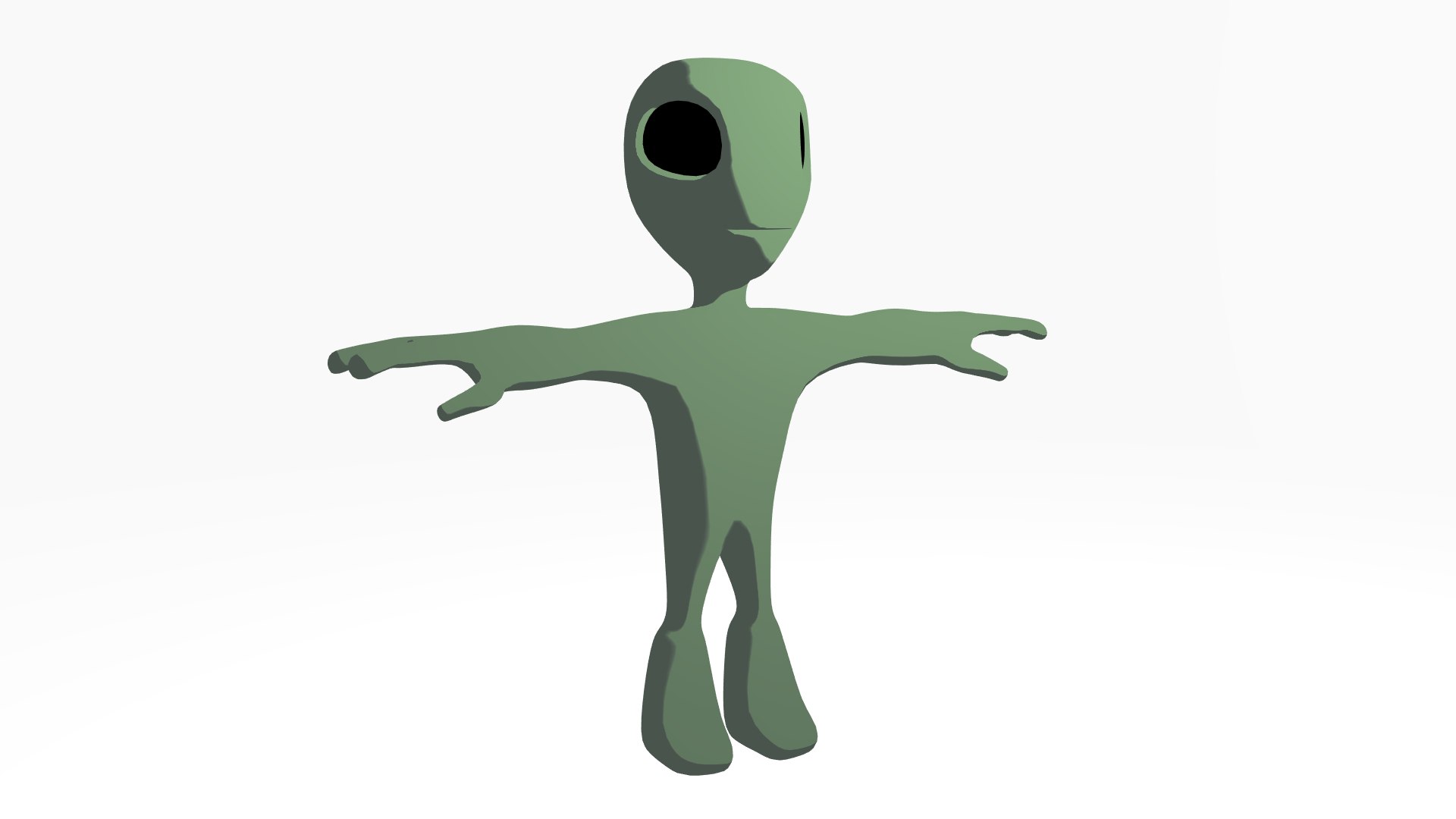 3D Model Green Alien CartoonNo Animated Skeleton - TurboSquid 2271939