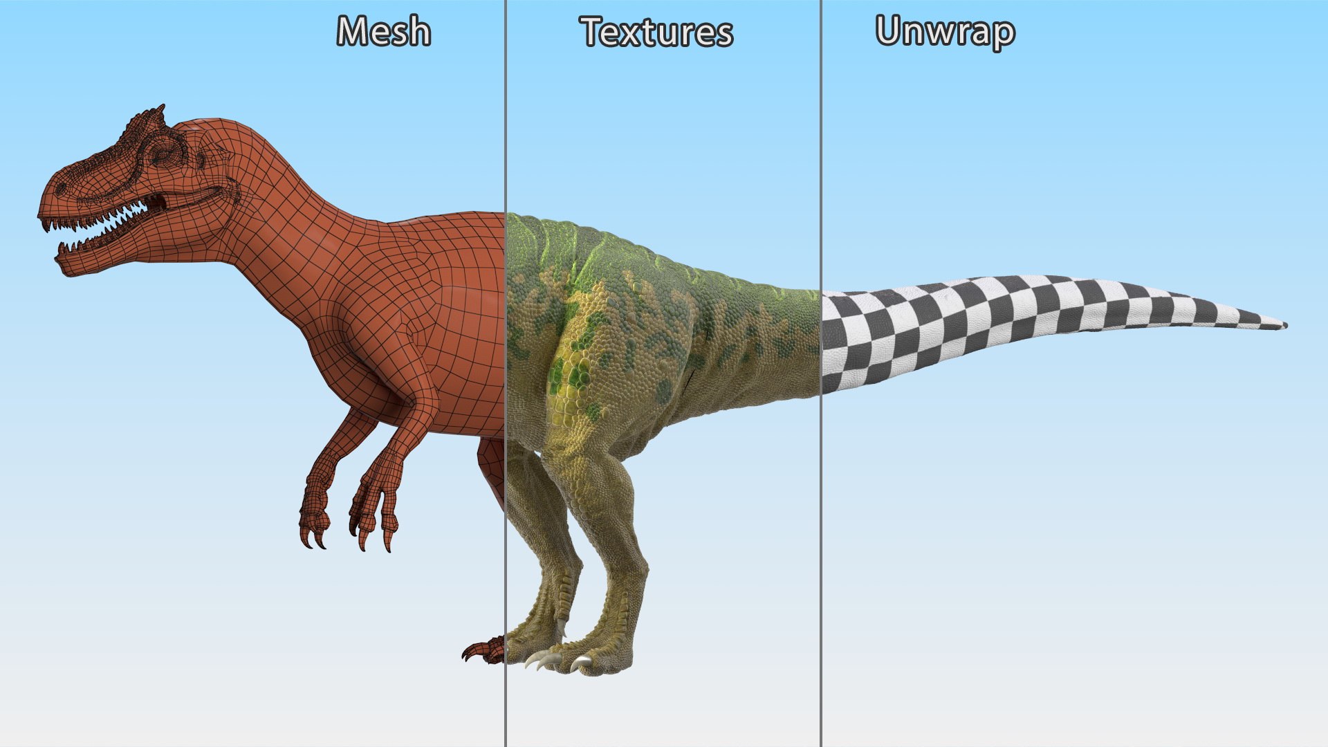 Allosaurus Green Coloring 3D Model - TurboSquid 2158688