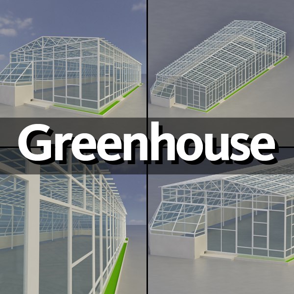 3d greenhouse plants fans model