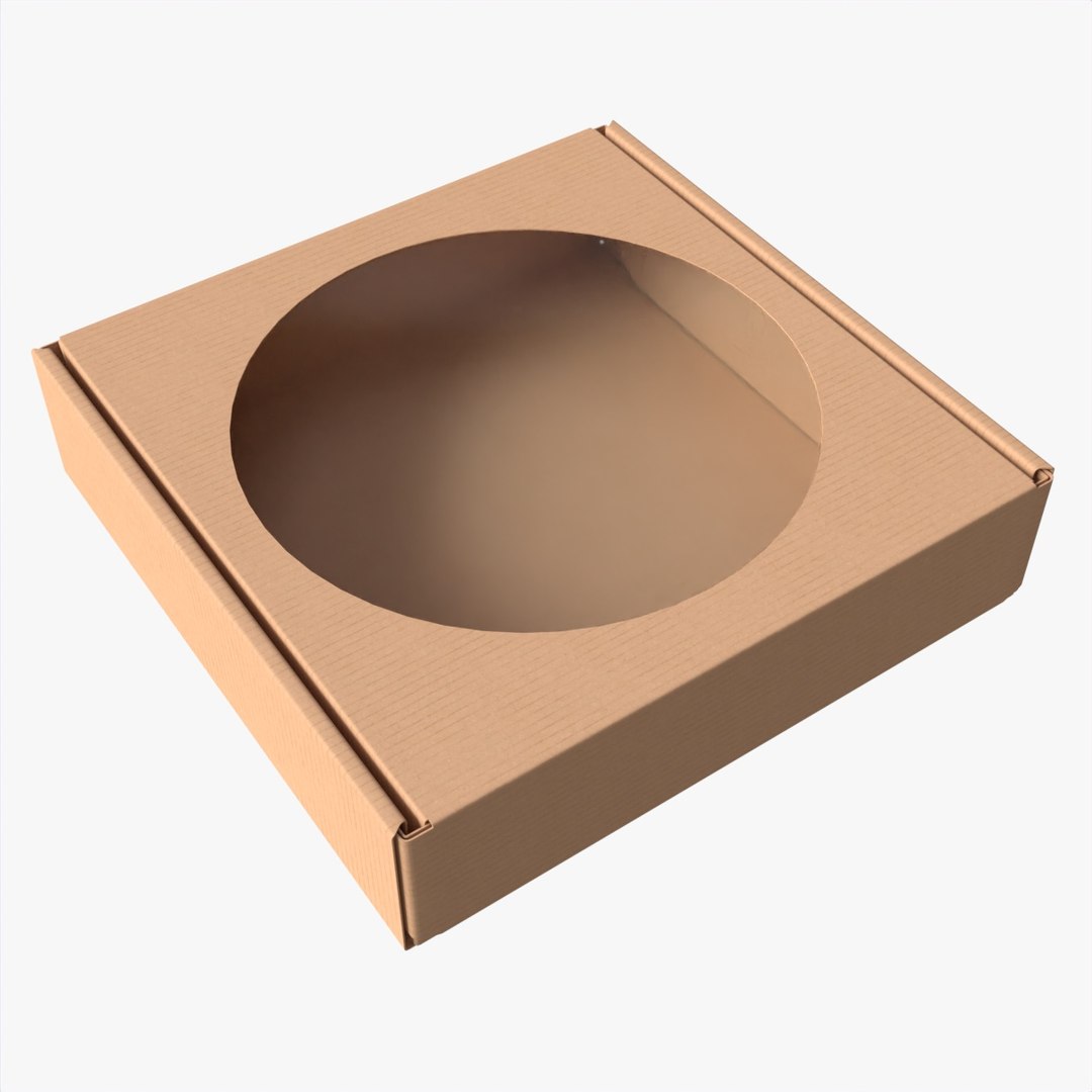 Corrugated Cardboard Box with Window 02 3D model - TurboSquid 2030037