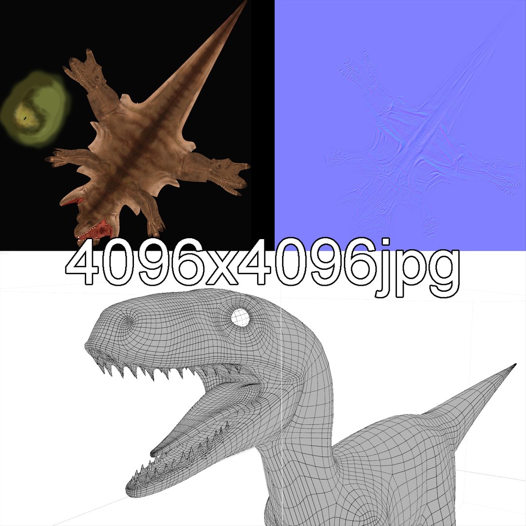 3d model velociraptor v-ray