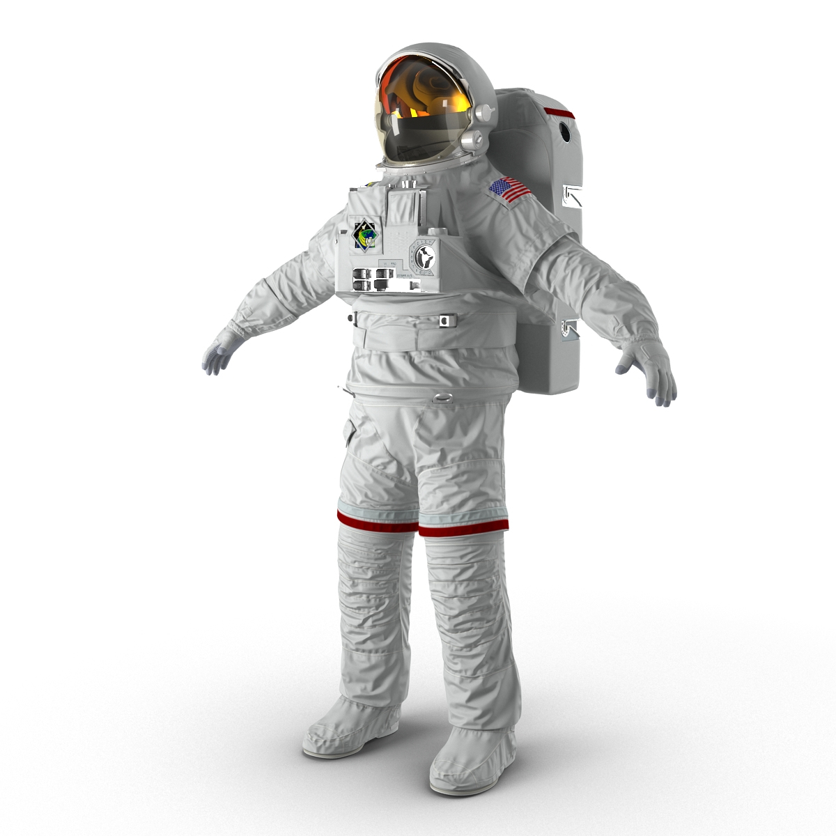 3d nasa space suit extravehicular model