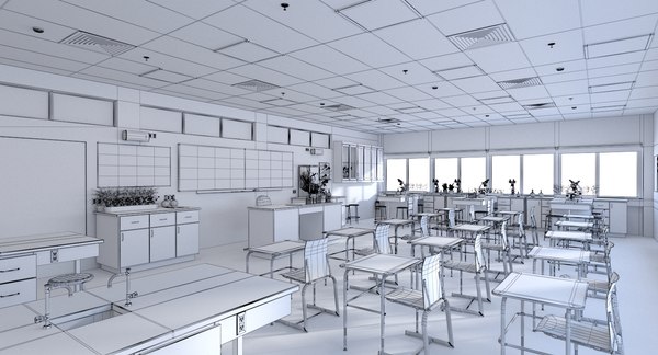Realistic school interiors 3D model - TurboSquid 1430287
