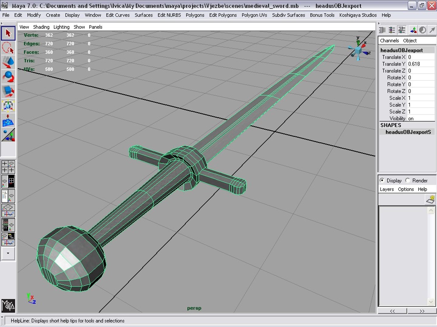 3ds Max Sword Uv