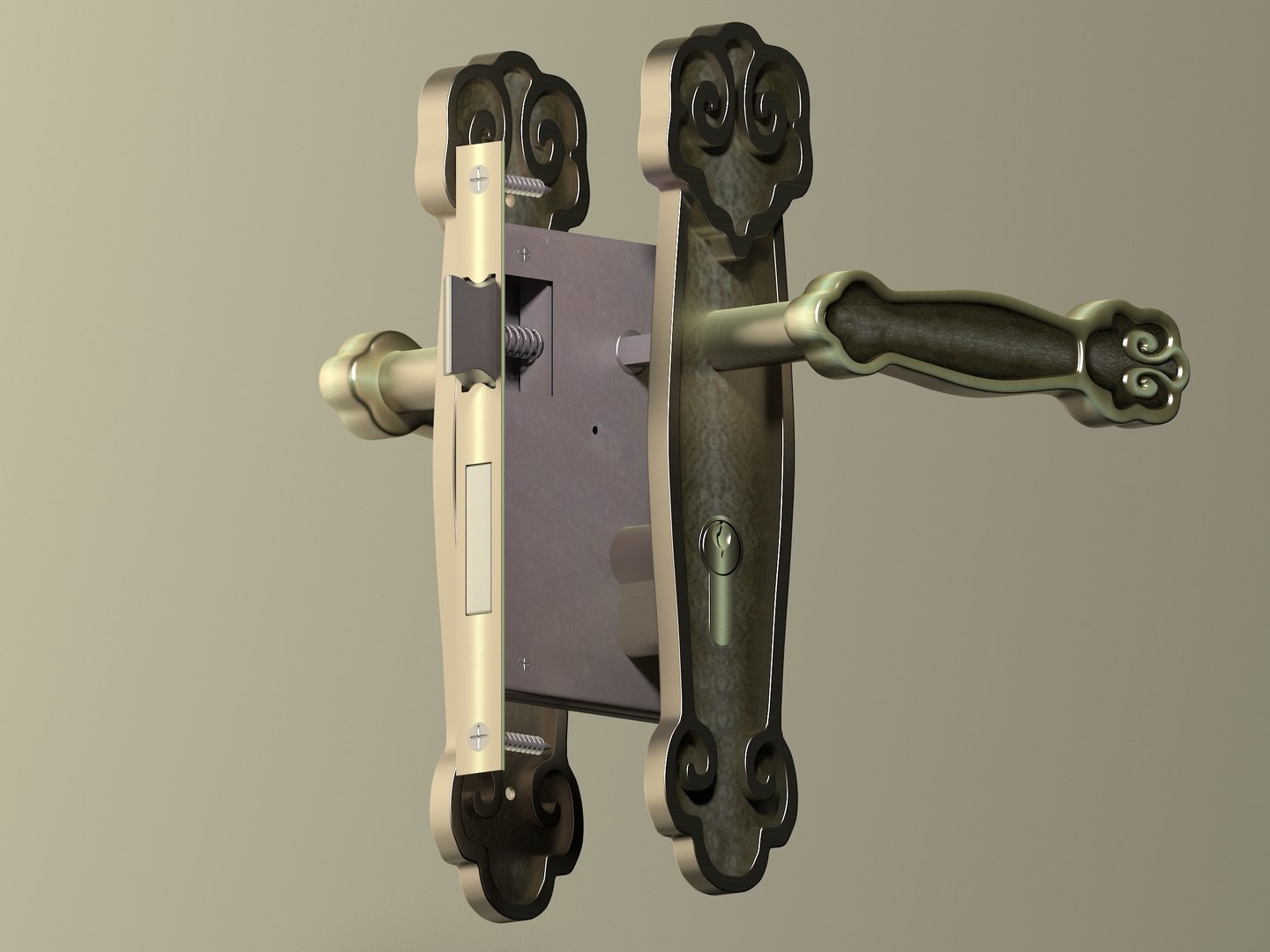 Handle Door Lock 3D Model - TurboSquid 1204119
