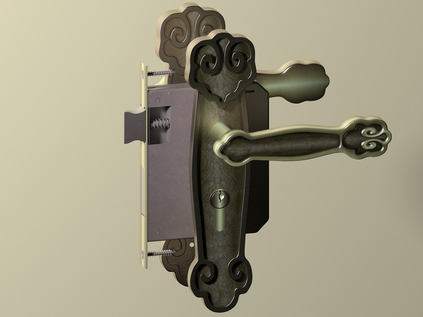Handle Door Lock 3D Model - TurboSquid 1204119