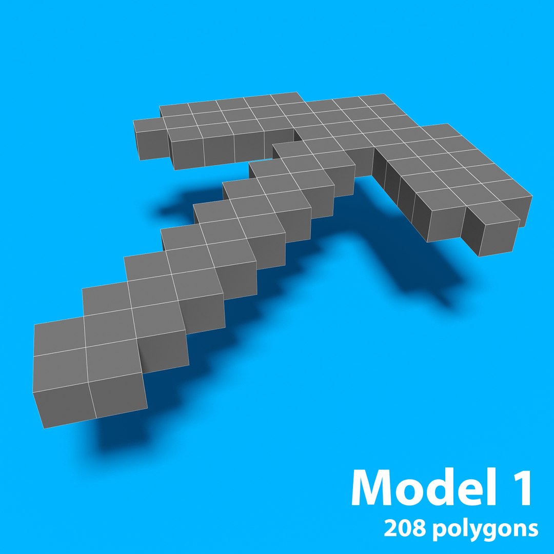 Minecraft Pickaxe 3D Model - TurboSquid 1357067