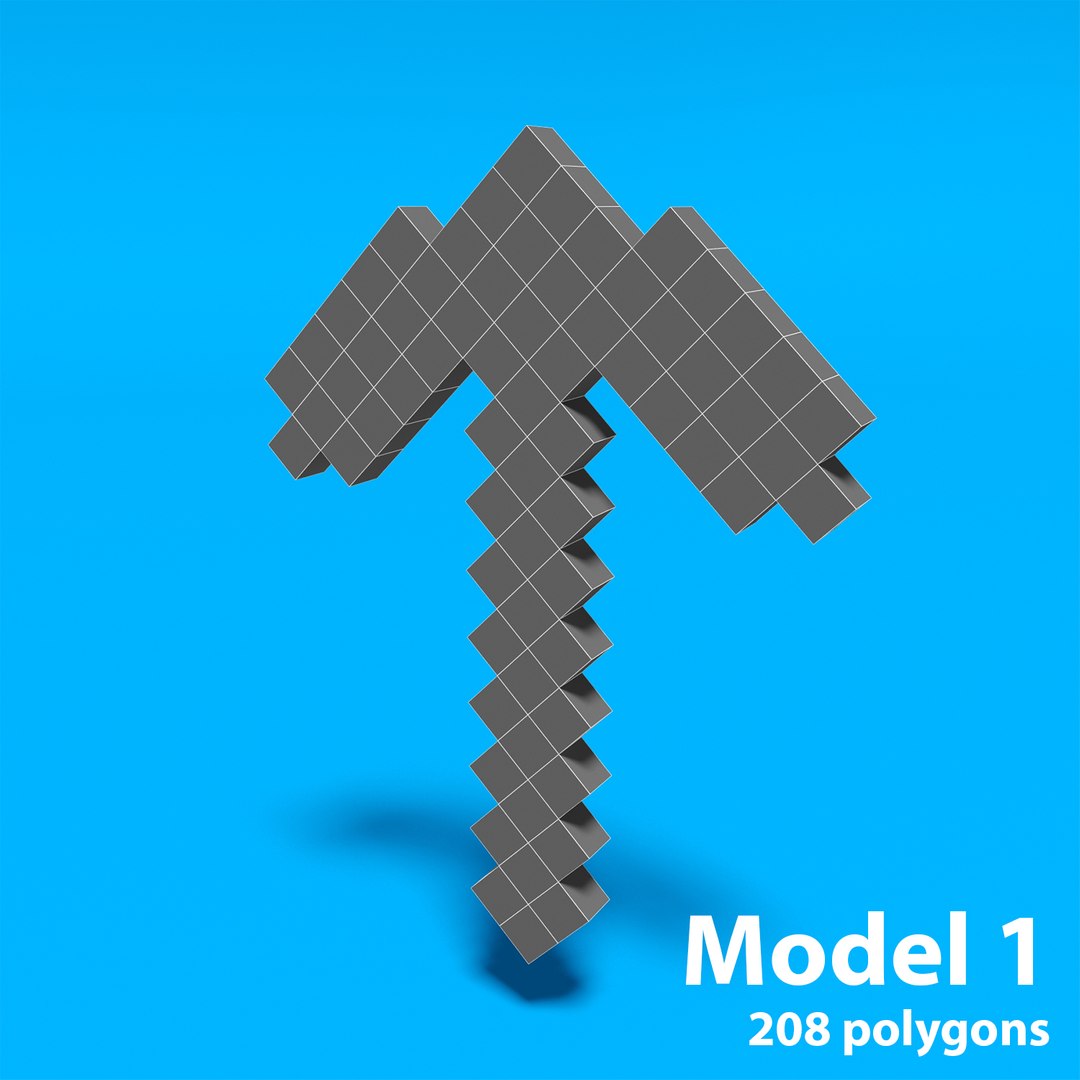 Minecraft pickaxe 3D model - TurboSquid 1357067