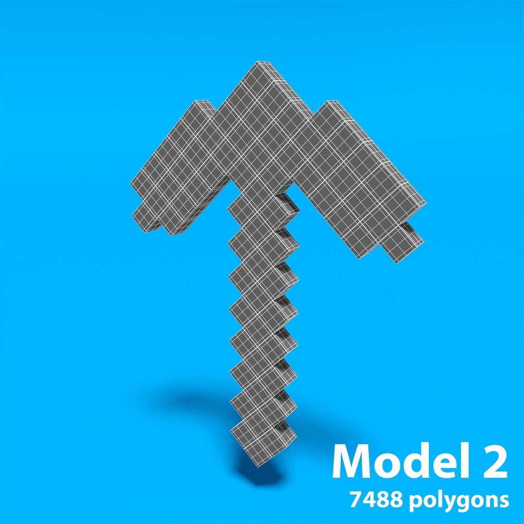 Minecraft Pickaxe 3D Model - TurboSquid 1357067